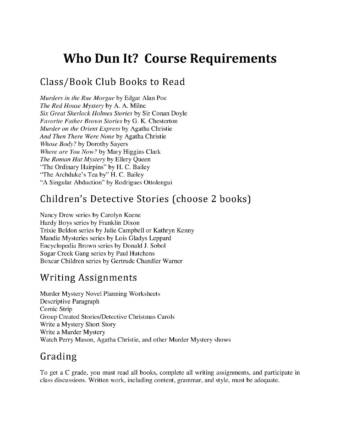 Who-Dun-It: Murder Mystery Literature and Writing – Powerline Productions