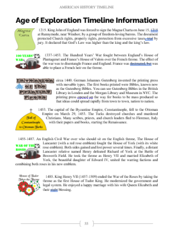 American History Timeline with Timeline Figures – Powerline Productions