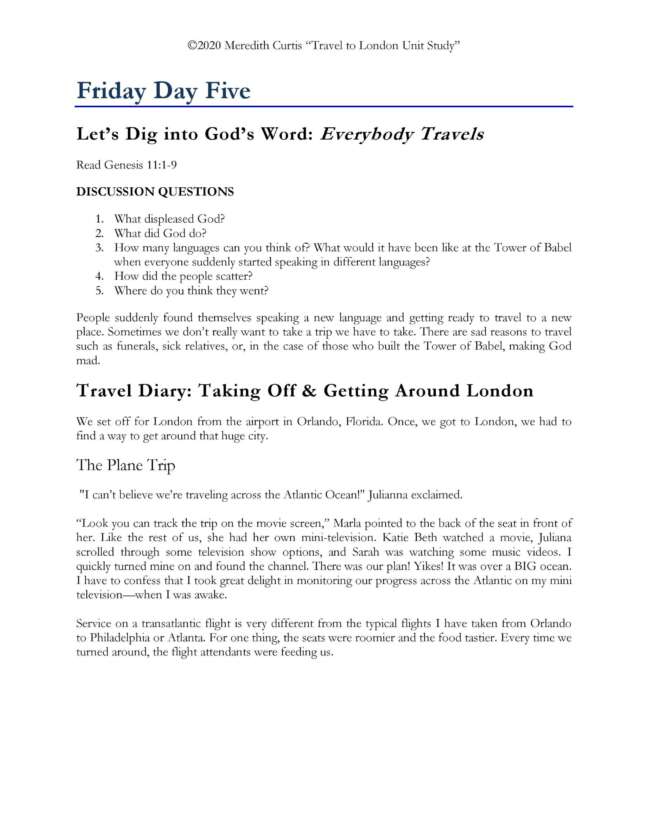 Travel To London Unit Study – Powerline Productions