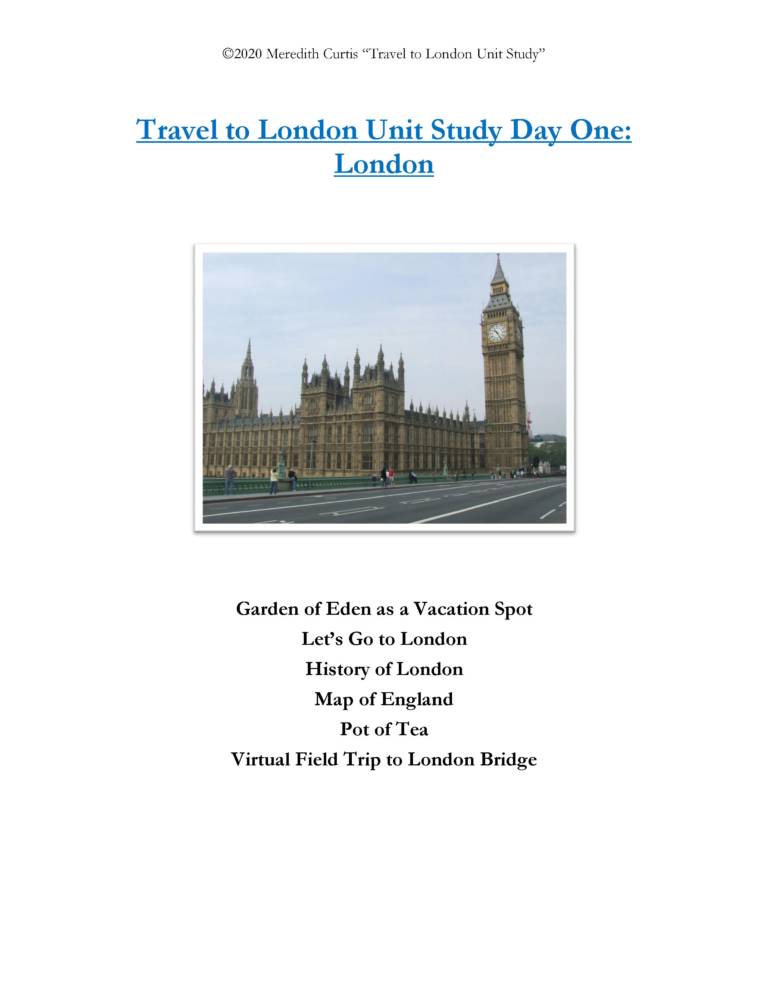 Travel To London Unit Study – Powerline Productions