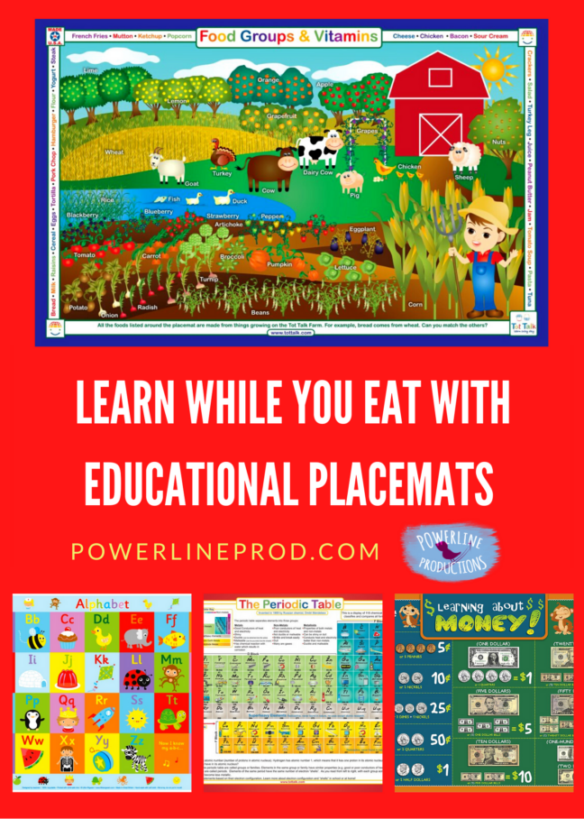 Learn While You Eat with Educational Placemats – Powerline Productions