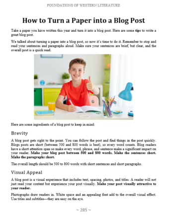 Foundations of Western Literature – Middle School – Powerline Productions